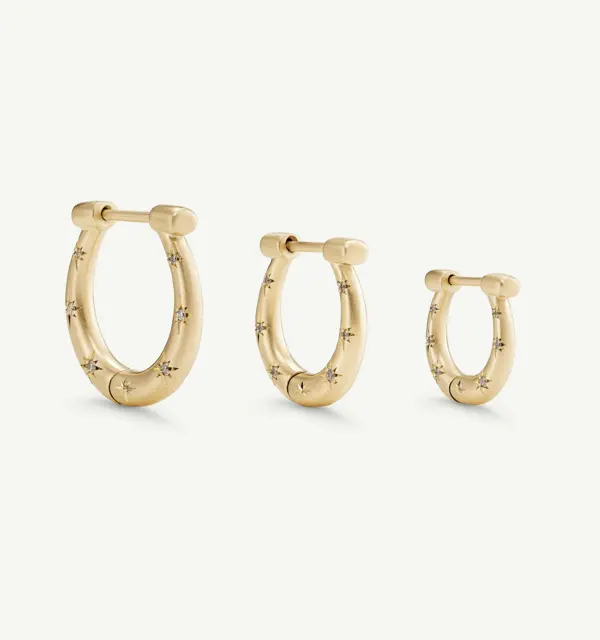 CECE JEWELLERY Horseclip Diamond Hoops - Gold