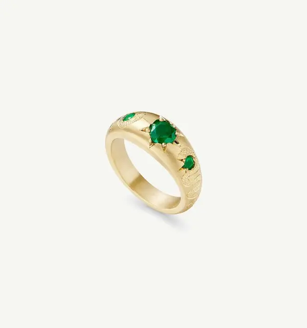 CECE JEWELLERY Emerald And Eternal Snake Ring