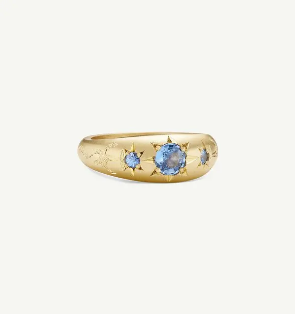 CECE JEWELLERY Anchored Forever Ring With Sapphires - Gold