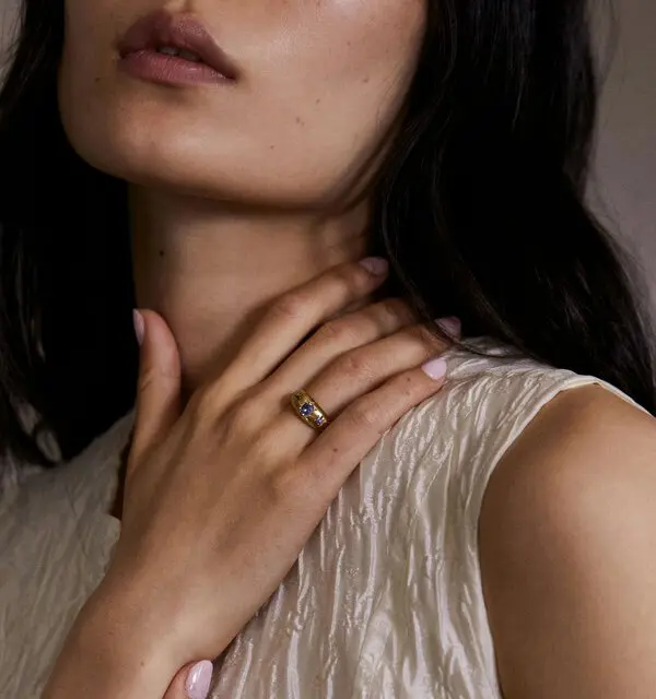 CECE JEWELLERY Anchored Forever Ring With Sapphires