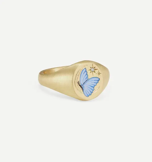 CECE JEWELLERY Butterfly & Moon Ring - Gold