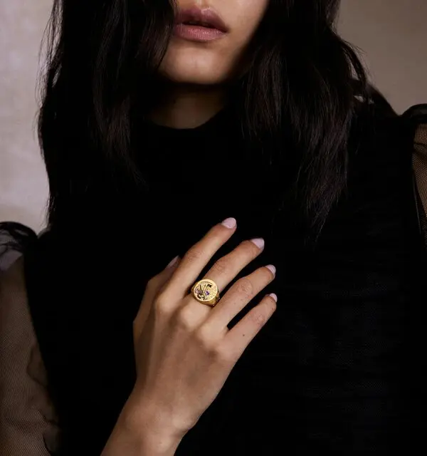 CECE JEWELLERY A Sailor's Superstition Ring With Diamonds And Enamel