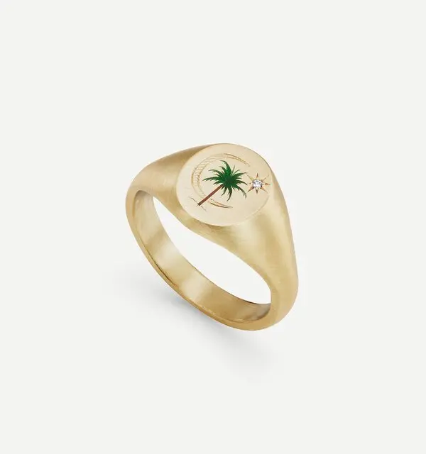 CECE JEWELLERY The Palm & Moon Signet Ring