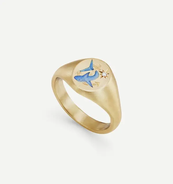 CECE JEWELLERY Shark & Anchor Signet Ring