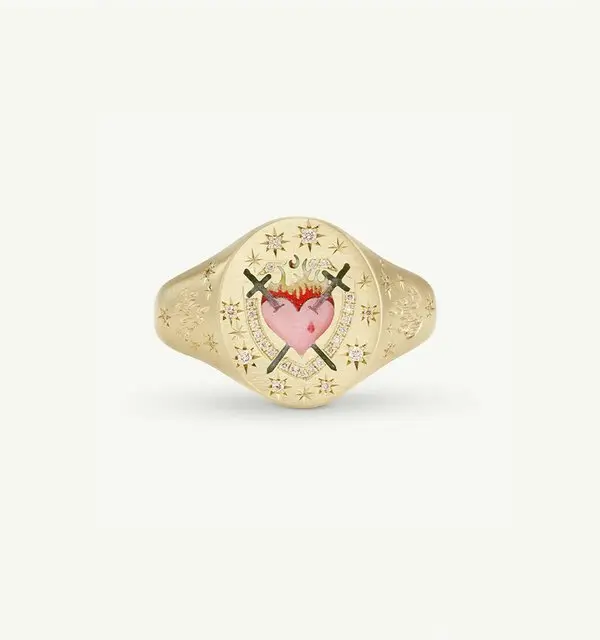CECE JEWELLERY The Heartbreaker Ring With Diamonds And Enamel
