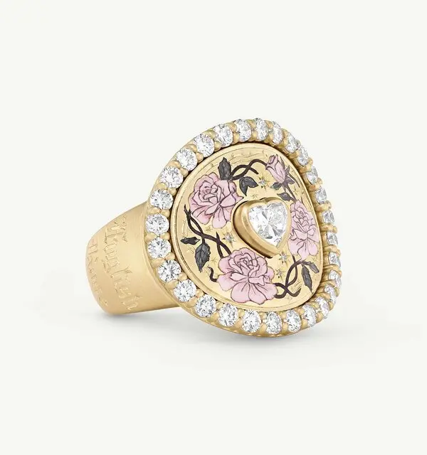 CECE JEWELLERY English Rose Heart Diamond Ring