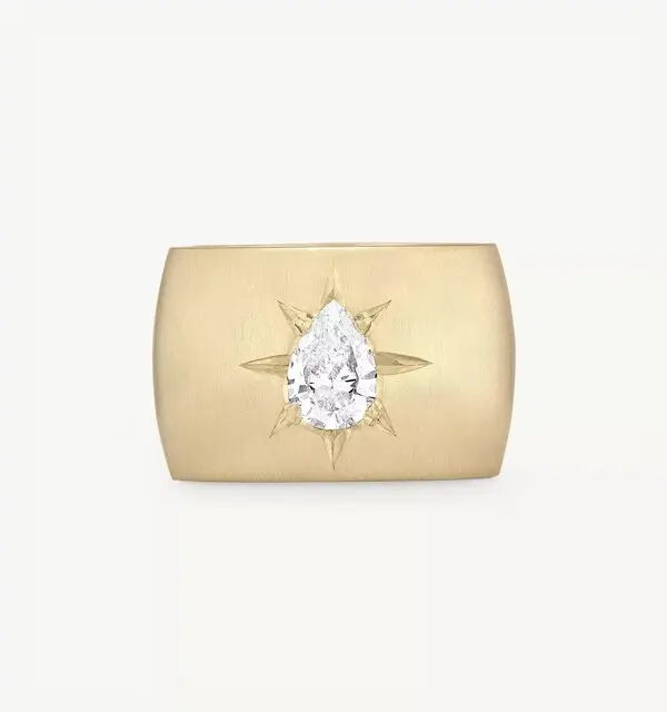 CECE JEWELLERY Come Rain Or Shine Barrel Ring With Diamond - Gold