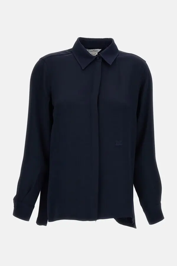 Max Mara Crepe De Chine Shirt - Blu
