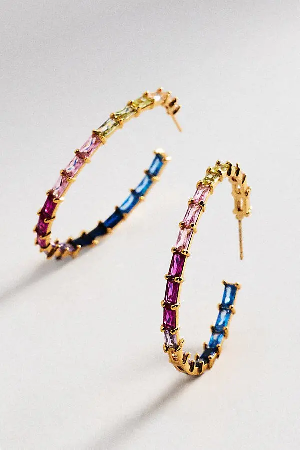 CRYSTAL HAZE Baguette Chakra Hoops