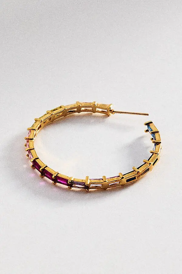 CRYSTAL HAZE Baguette Chakra Hoops