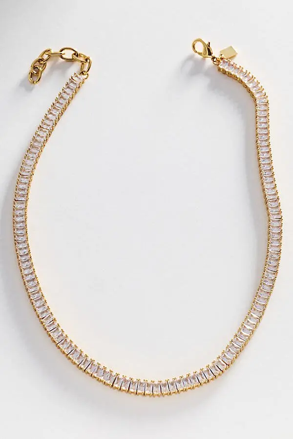 CRYSTAL HAZE Baguette Necklace - Clear