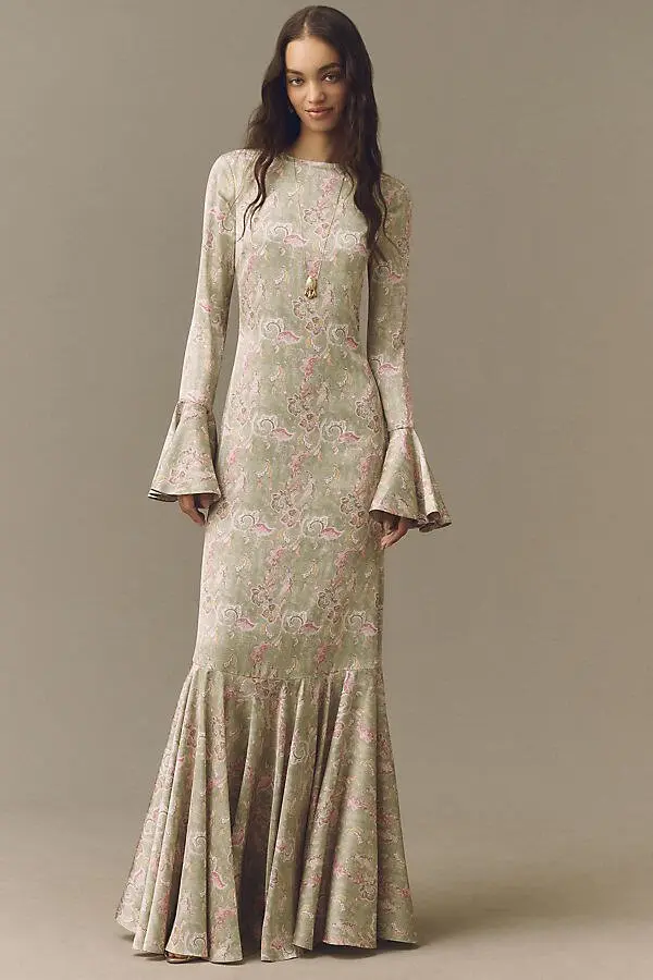 Caroline Constas Allonia Maxi Dress - Sage