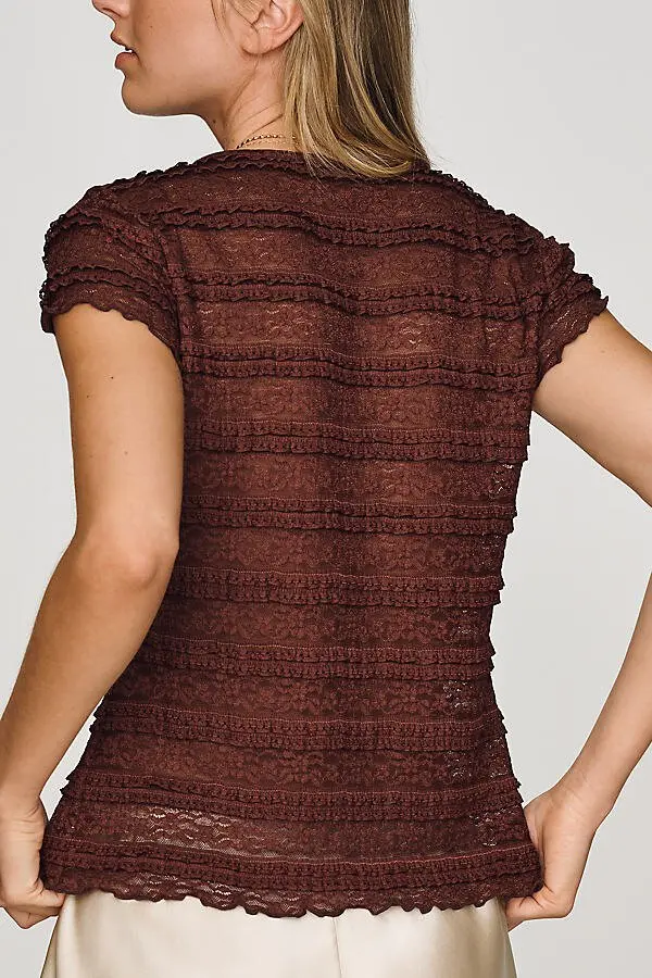AGOLDE Roma Lace Tiered T-shirt - Shade
