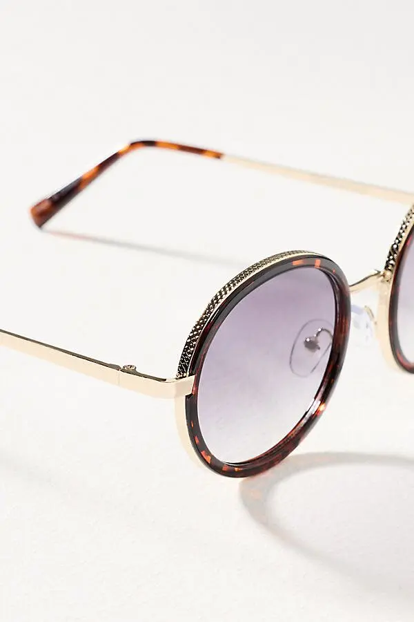Anthropologie Classic Circle Sunglasses - Tortoise