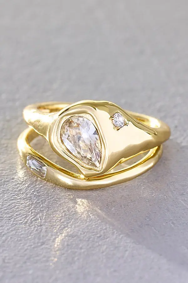 GHOST LONDON Estee Organic Ring Stack Plated