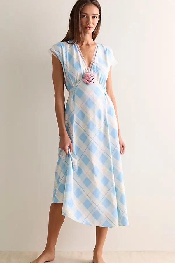 Sleeper Genus Rosa Midi Slip Dress - Blue