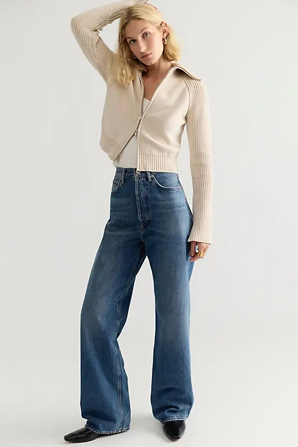 AGOLDE Vintage Loose Wide Leg Jeans - Curb