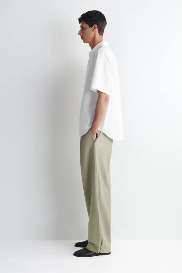 Cos Relaxed Cotton Short-sleeved Shirt - White