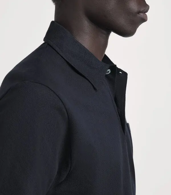 Sunspel Sea Island Cotton Riviera Polo Shirt - Blue