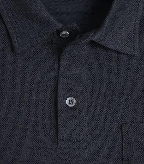 Sunspel Sea Island Cotton Riviera Polo Shirt - Blue