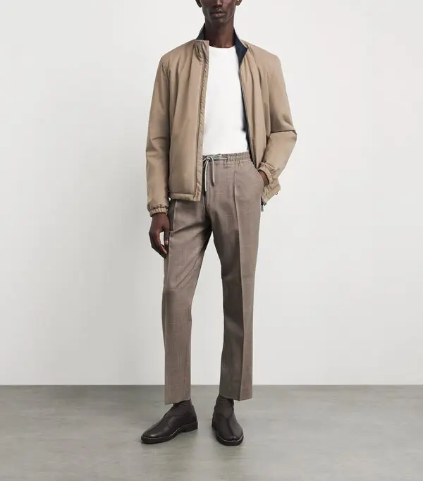 Corneliani Stretch-virgin Wool Drawstring Trousers