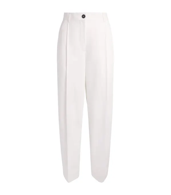 TOTEME Cotton Pleated Wide-leg Trousers