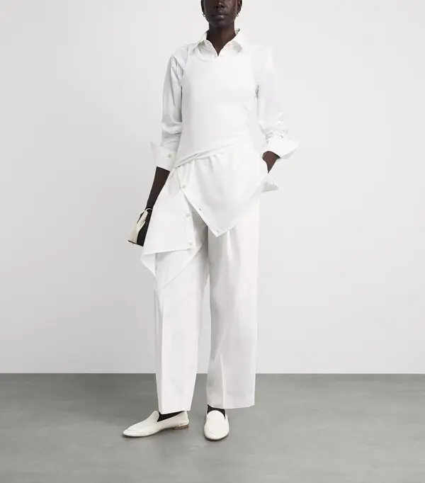 TOTEME Cotton Pleated Wide-leg Trousers