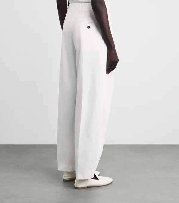 TOTEME Cotton Pleated Wide-leg Trousers
