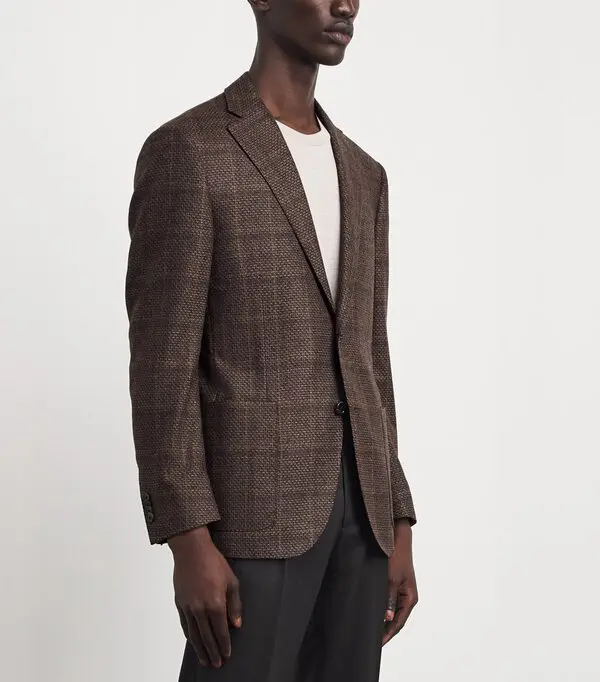 Corneliani Virgin Wool Mouliné Check Blazer