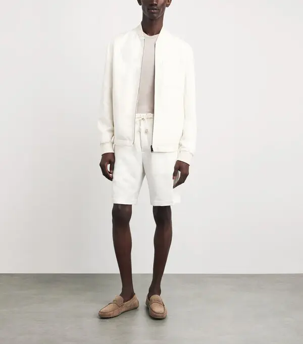 Canali Linen-silk Drawstring Shorts