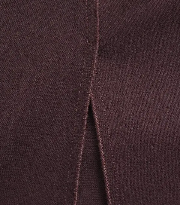 Victoria Beckham Wool Pressed Tailored Midi Skirt