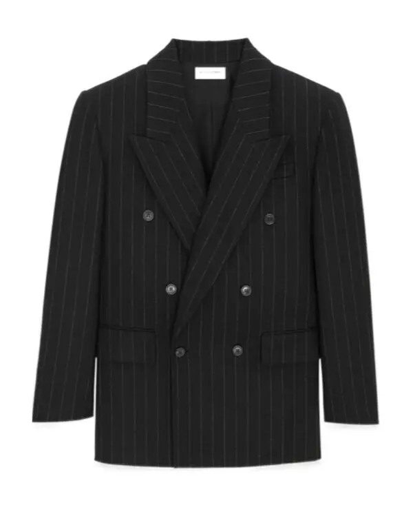 Saint Laurent Oversized Striped Double-breasted Jacket