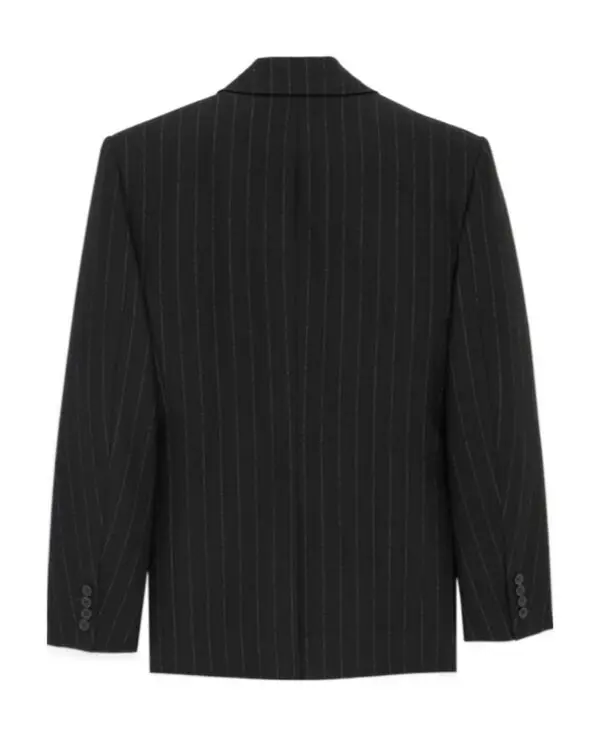 Saint Laurent Oversized Striped Double-breasted Jacket