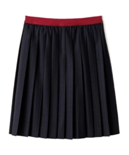 Miu Miu Pleated Pinstripe Midi Skirt - Blue