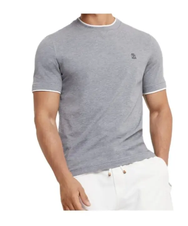 Brunello Cucinelli Logo Embroidered Layered T-shirt