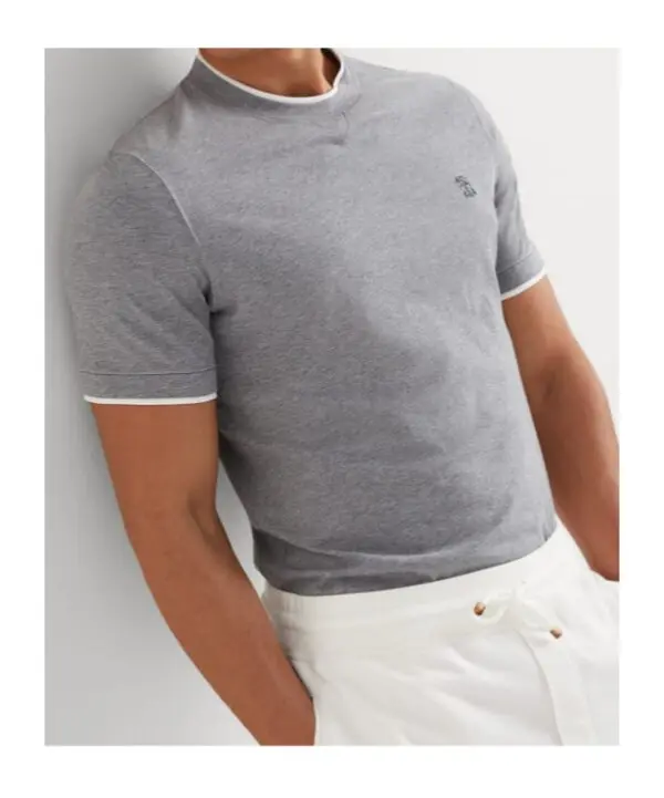 Brunello Cucinelli Logo Embroidered Layered T-shirt
