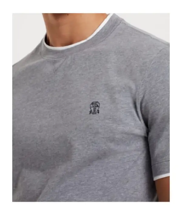 Brunello Cucinelli Logo Embroidered Layered T-shirt