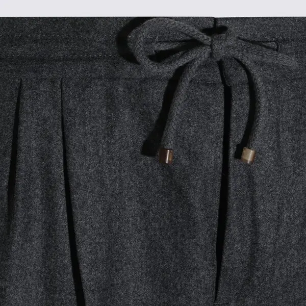 Brunello Cucinelli Drawstring Elastic Waist Trousers - Black