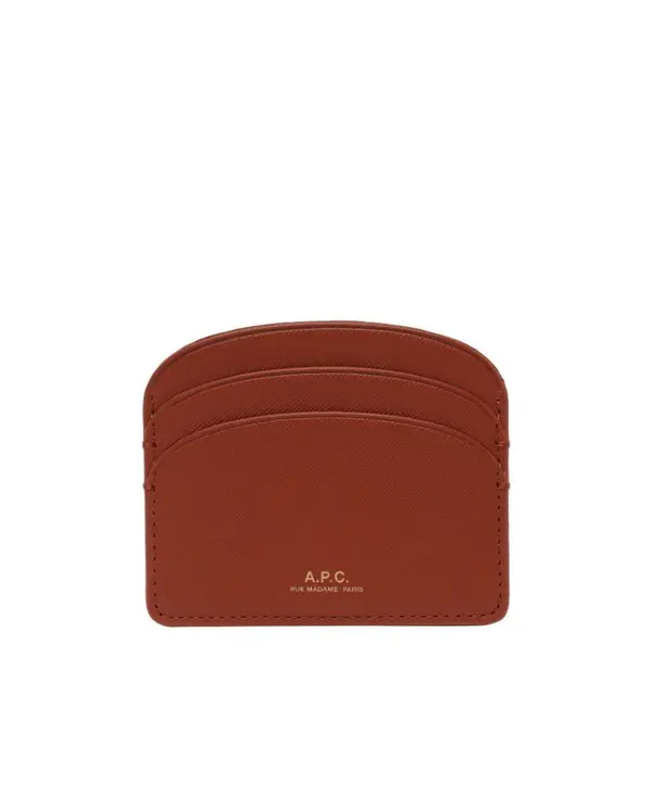 A.p.c. Demi-lune Leather Cardholder - Red