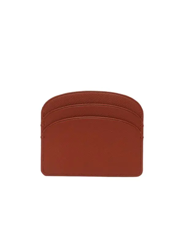 A.p.c. Demi-lune Leather Cardholder - Red