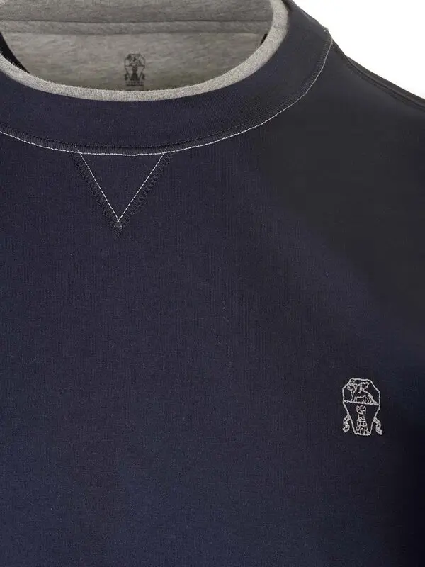 Brunello Cucinelli Logo Embroidered Layered T-shirt