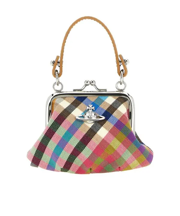 VIVIENNE WESTWOOD Plaid Logo Plaque Mini Bag - Multicolor
