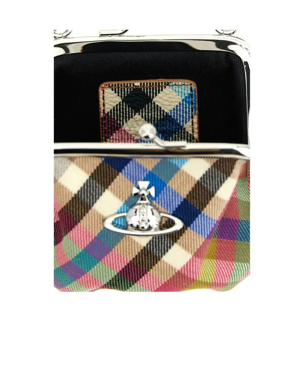 VIVIENNE WESTWOOD Plaid Logo Plaque Mini Bag
