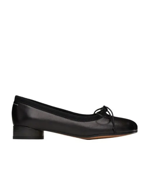 MAISON MARGIELA Bow Detailed Ballerina Shoes - Black