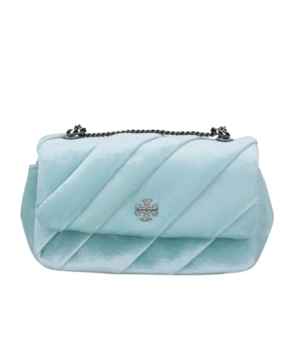 Tory Burch Kira Mini Velvet Shoulder Bag - Blue