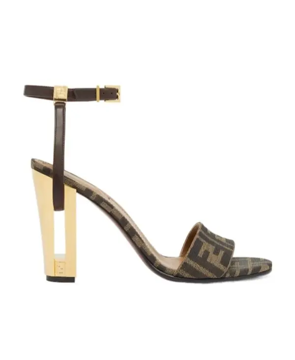 Fendi Delfina Ff Jacquard Sandals