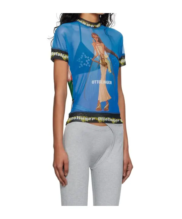 Ottolinger Loose Mesh T-shirt With Graphic Print