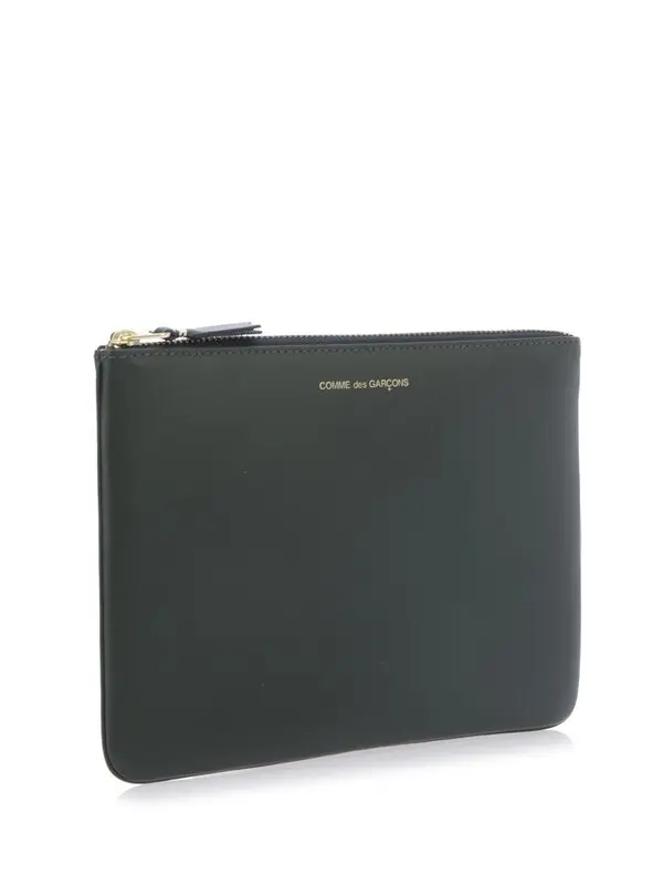 Comme Des Garçons Comme Des Garons Wallet Logo Detailed Zip-up Pouch