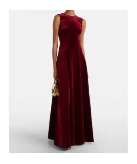 EMILIA WICKSTEAD Cotton Velvet Gown - Brown