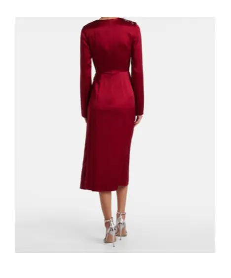 Erdem Crystal-embellished Draped Satin Cady Midi Dress - Red